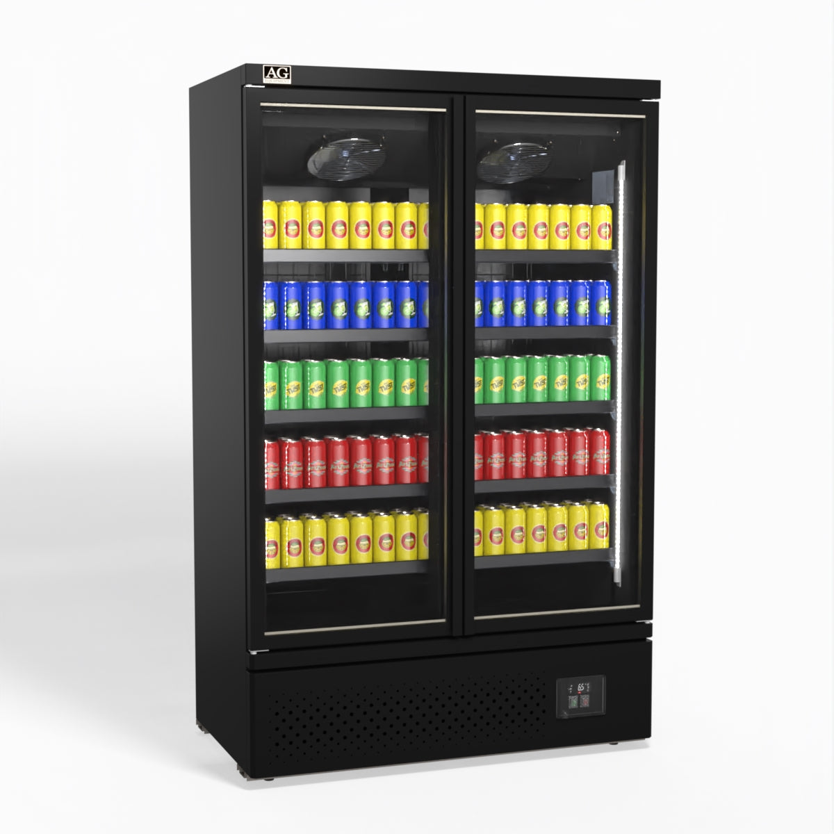 AG Supermarket Two Glass Doors Upright Display Fridge - 1000 Litre CSB