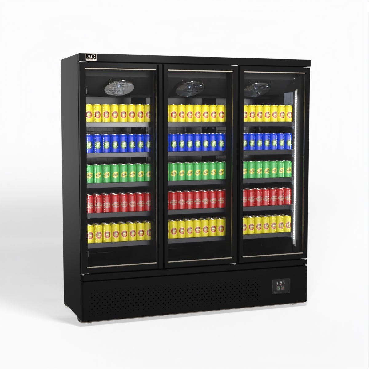 AG Supermarket Three Glass Doors Upright Display Fridge - 1539 Litre C