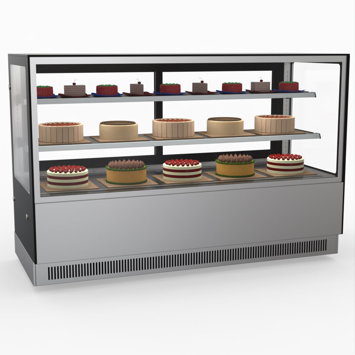 Bonvue Modern 2 Shelves Cake Showcase Food Display GAN-1800RF2