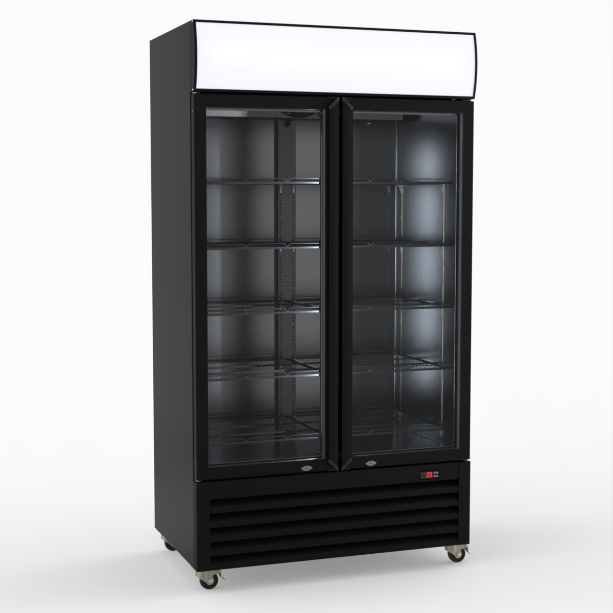 Thermaster 1000L Colourbond Upright Beverage Fridge 2 Doors Black LG-1