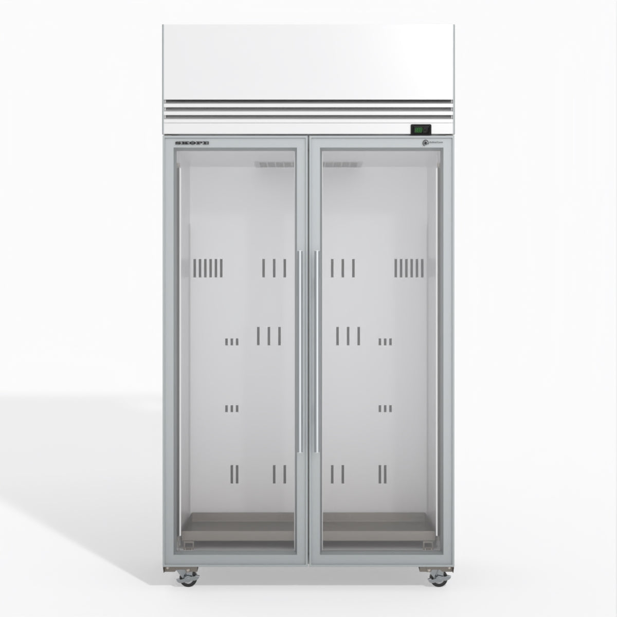 Skope TMF1000N-A Ice 2 1 Glass Door Upright Display or Storage Freezer