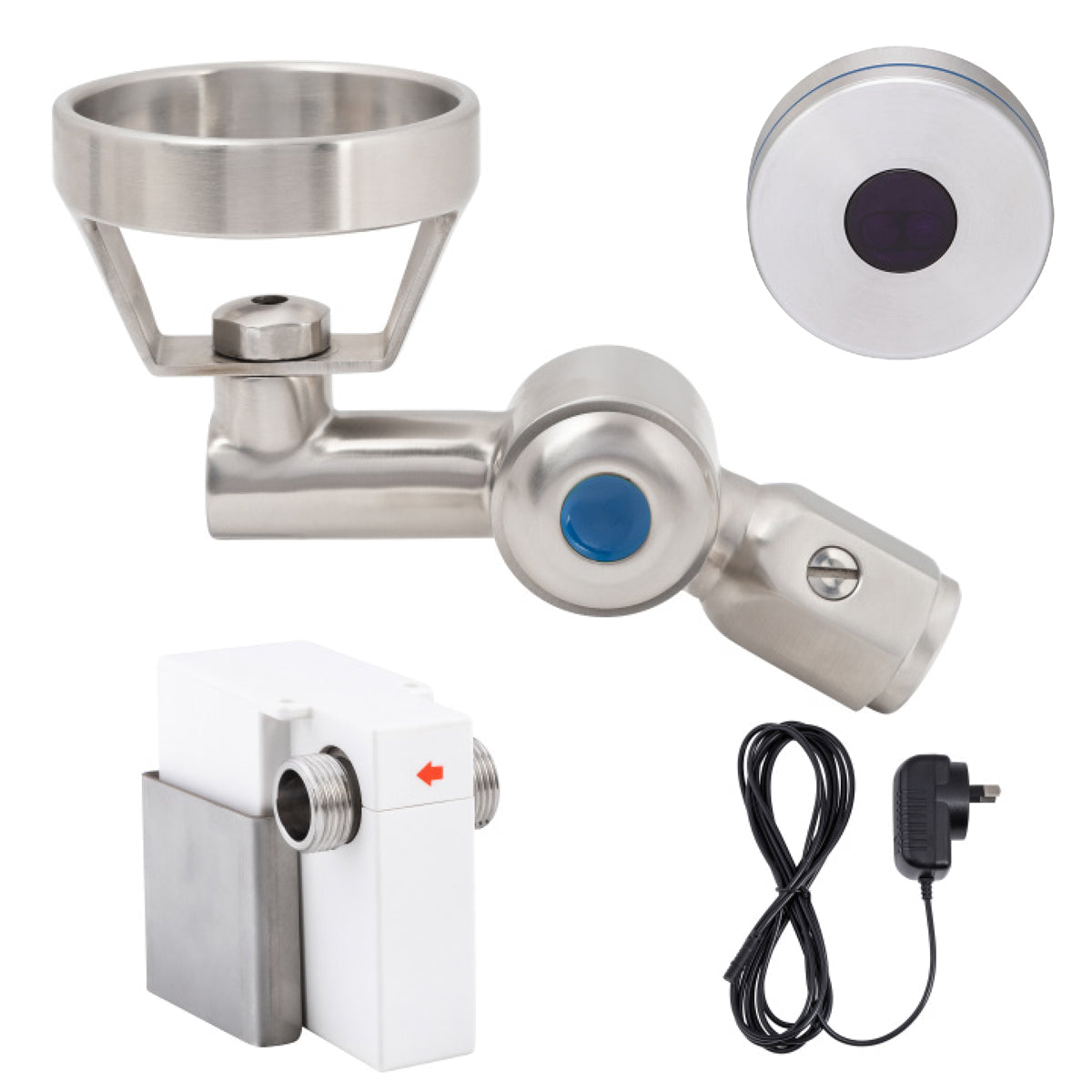 45 Degree Hob-Mount Sensor Bubbler with Metal Mouthguard Mains Operate